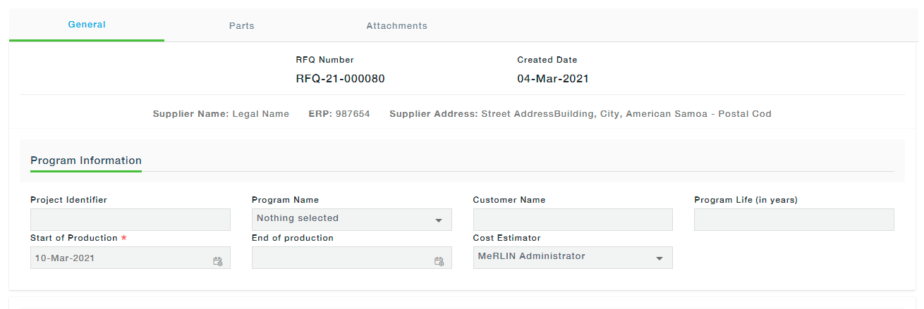 Step 2: View the contents of the RFQ - MeRLIN Help